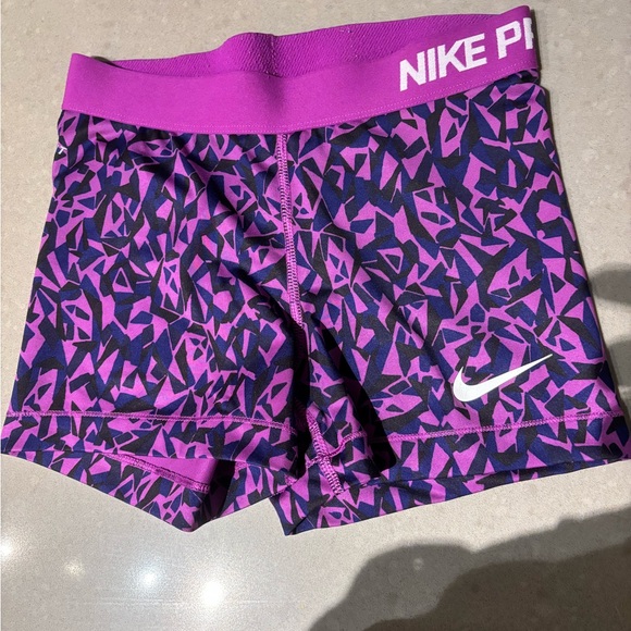 Nike | Shorts | Euc Nike Pro Purple And Black Patterned Shorts | Poshmark